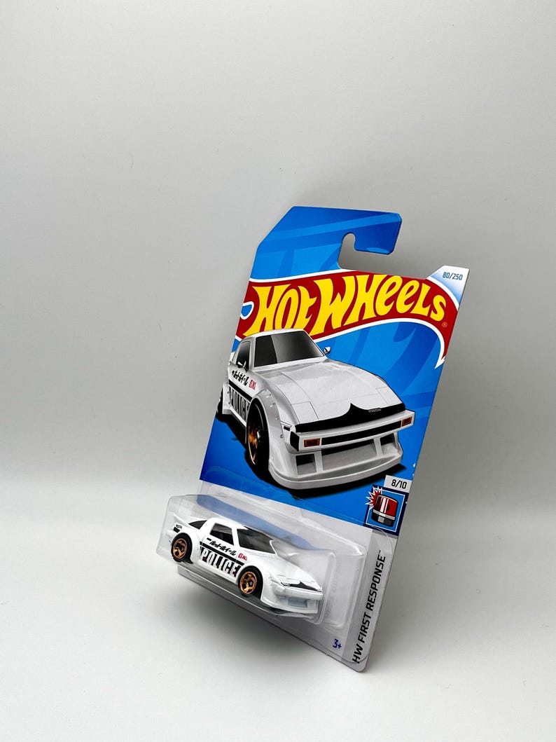 Collectible Hot Wheels White Mazda RX-7 Police Toy Car - HW First ...