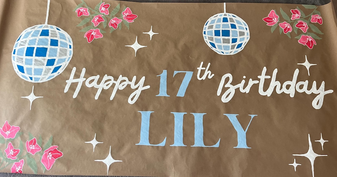 Custom Hand-painted Banner | Personalized Birthday Banner | Unique ...