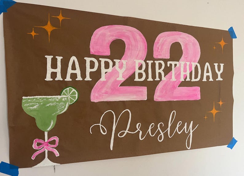 Custom Hand-painted Banner | Personalized Birthday Banner | Unique ...