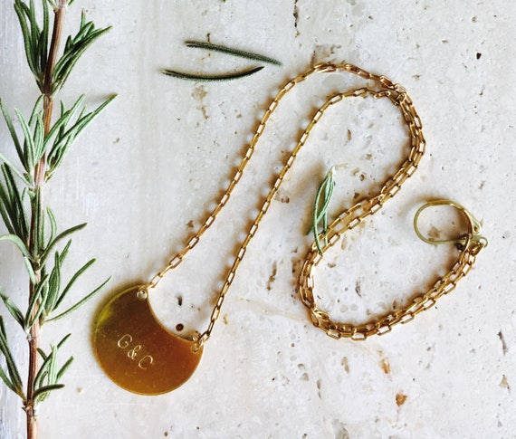 Custom Hand Stamped Moon. Half Moon. Moon Phases. Personalized | Etsy