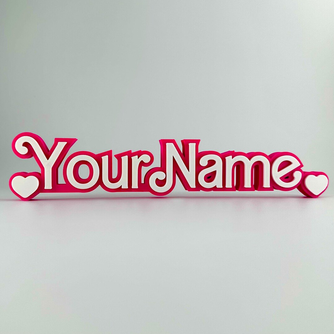 Custom Pink Doll-princess Nameplate, White on Pink Name Sign - Etsy