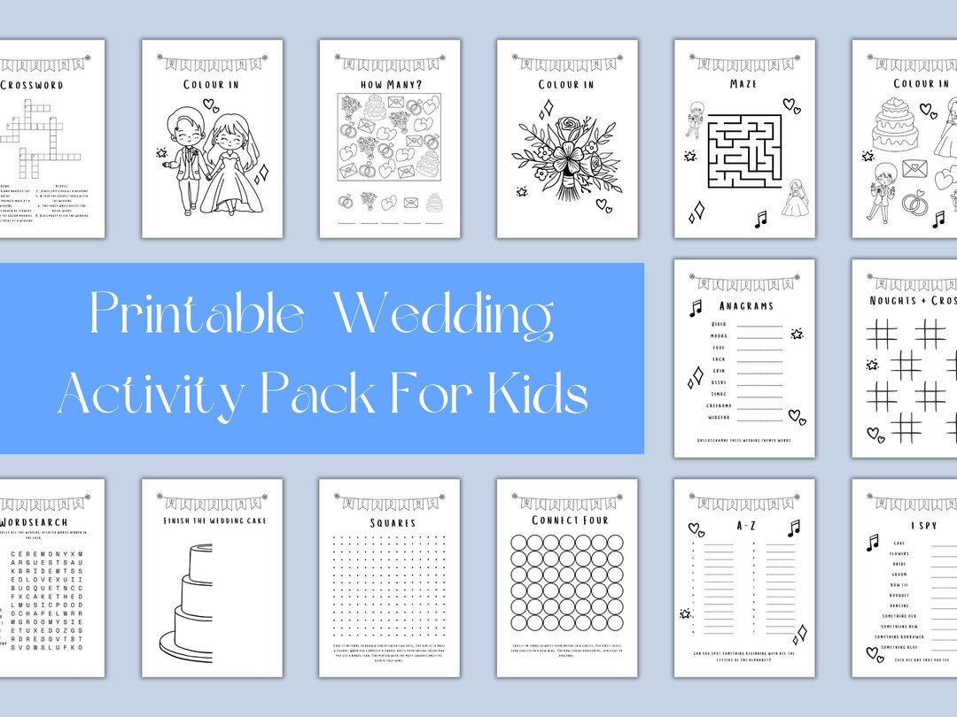 Kids Wedding Activity Book Printable, Wedding Favour, Children’s ...