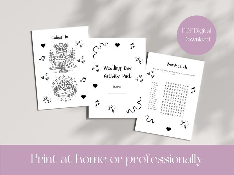 Printable Kids Wedding Activity Book, Children’s Activity Booklet ...
