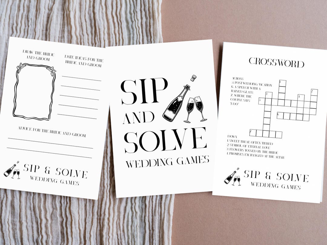 Wedding Activity Pack: Fun Games & Puzzles for Guests (printable Bundle ...
