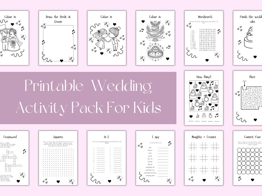 Printable Kids Wedding Activity Book, Children’s Activity Booklet ...