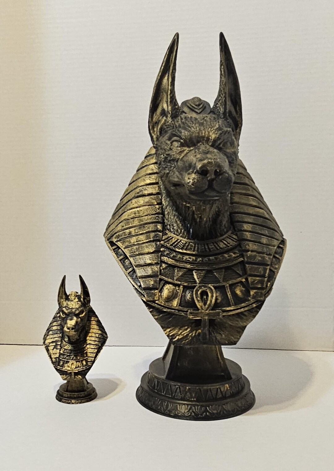 Hand Painted Gold & Black Anubis Bust with Stand - Etsy