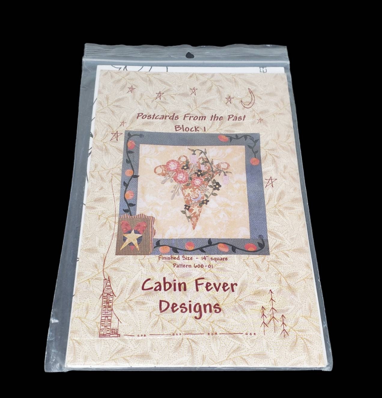 Cabin Fever Designs 600-01 Postcards From the Past Block 1 Applique ...