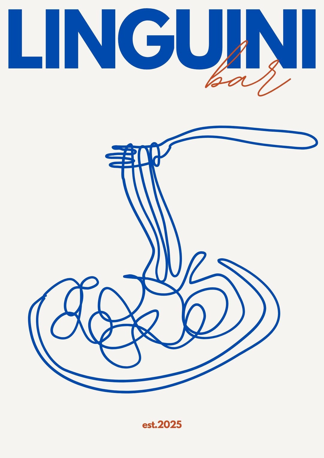 Linguini Bar Print - Etsy