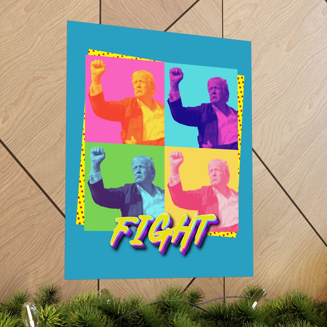 Trump Fight Vertical Poster, Funny Trump Merch, Political Decor, Wall Art, Gift for Politics ...
