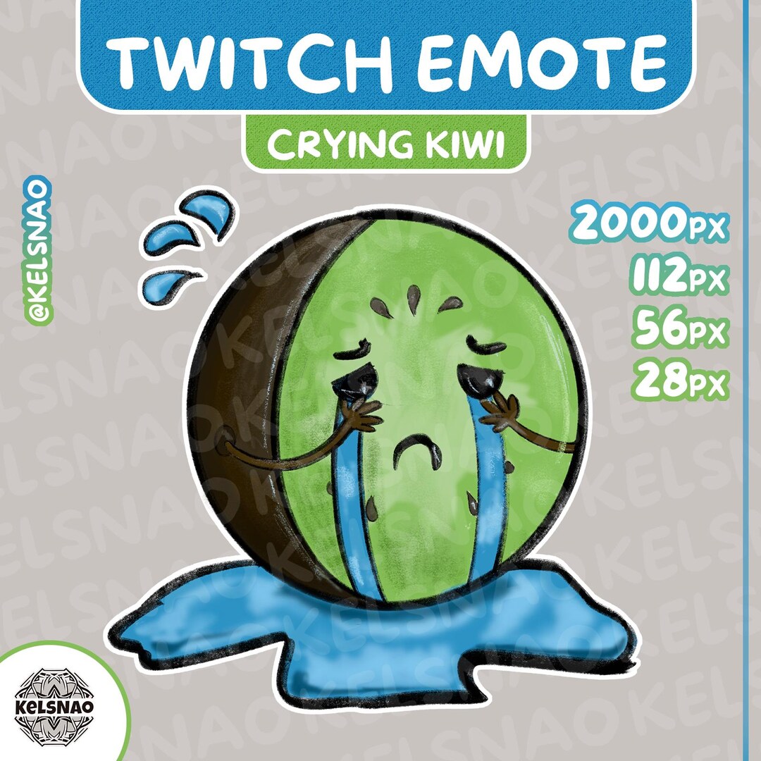 Twitch Emote Crying Kiwi - Etsy
