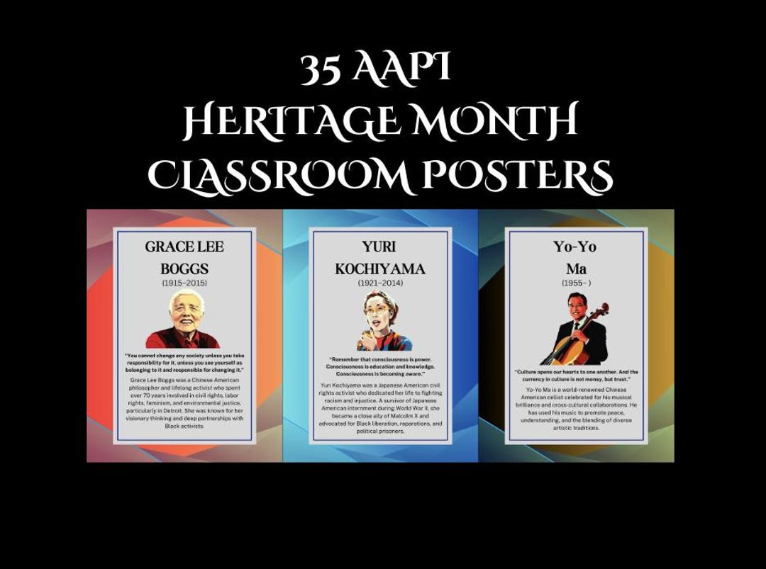 AAPI Heritage Month Posters – 35 Inspiring Leaders With Bio, Quote ...