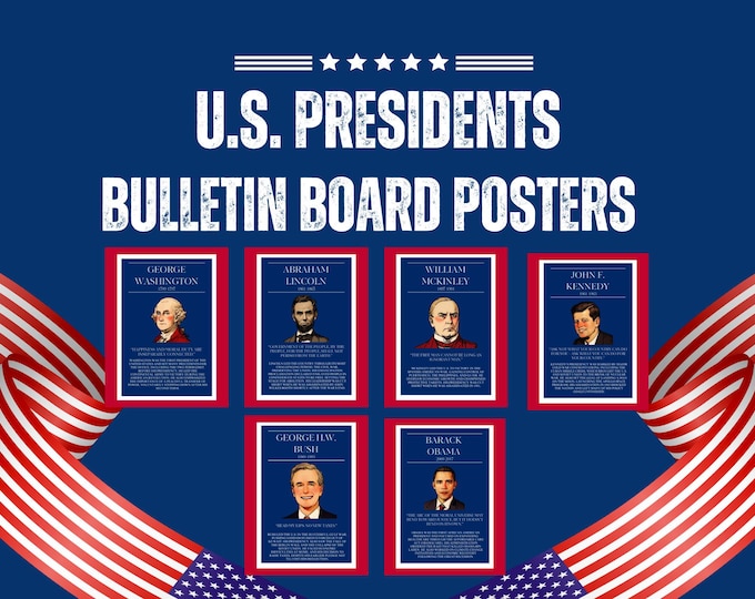 46 U.S. Presidents Classroom Quick Reference Poster and Wall Chart. US ...