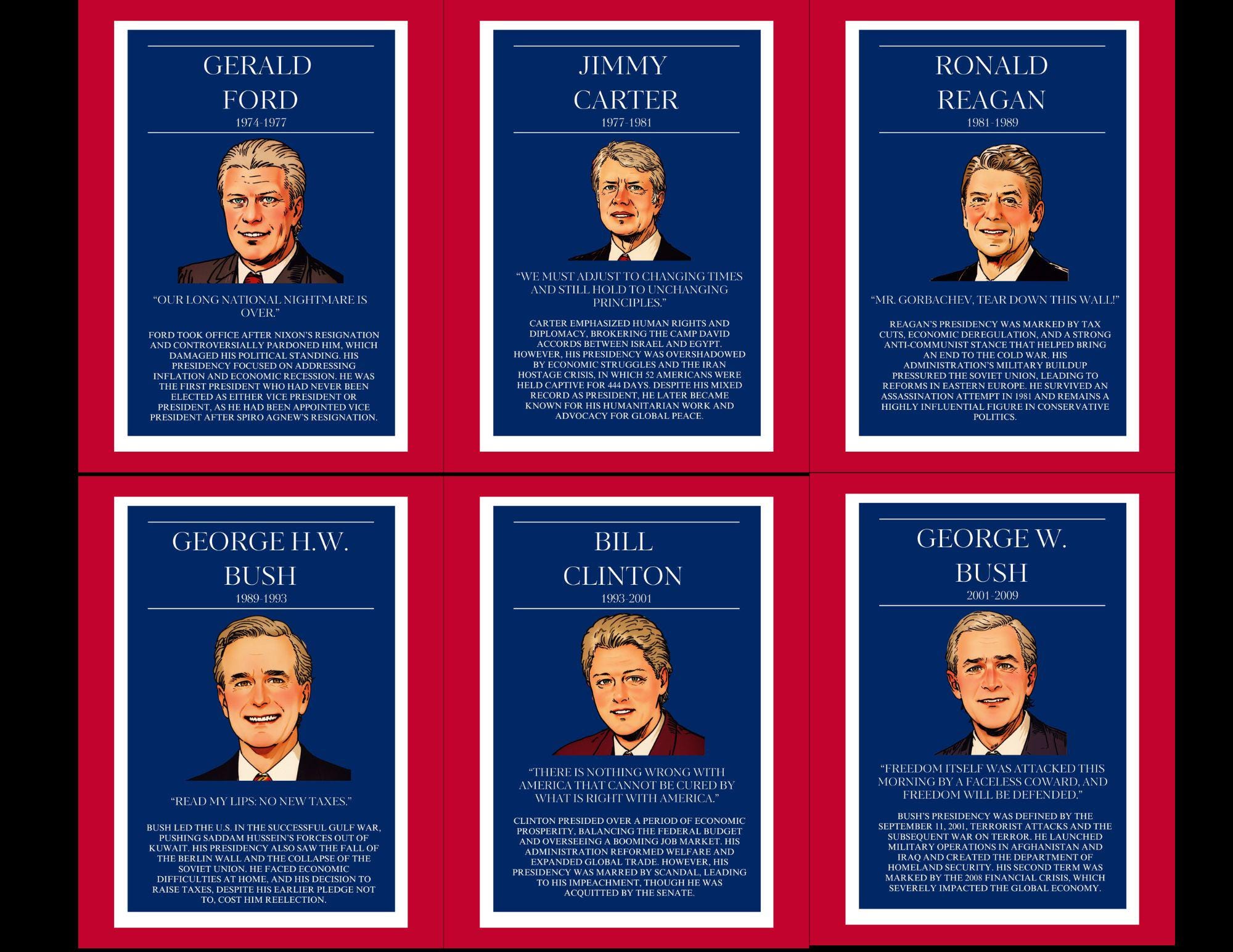 45 U.S. Presidents Poster Set – Digital Download, Teacher Bulletin ...