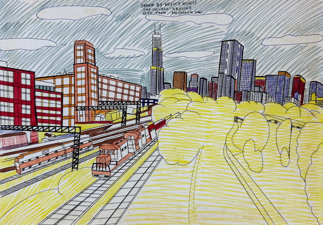 Wesley Willis Drawing on Handmade Paper - Etsy