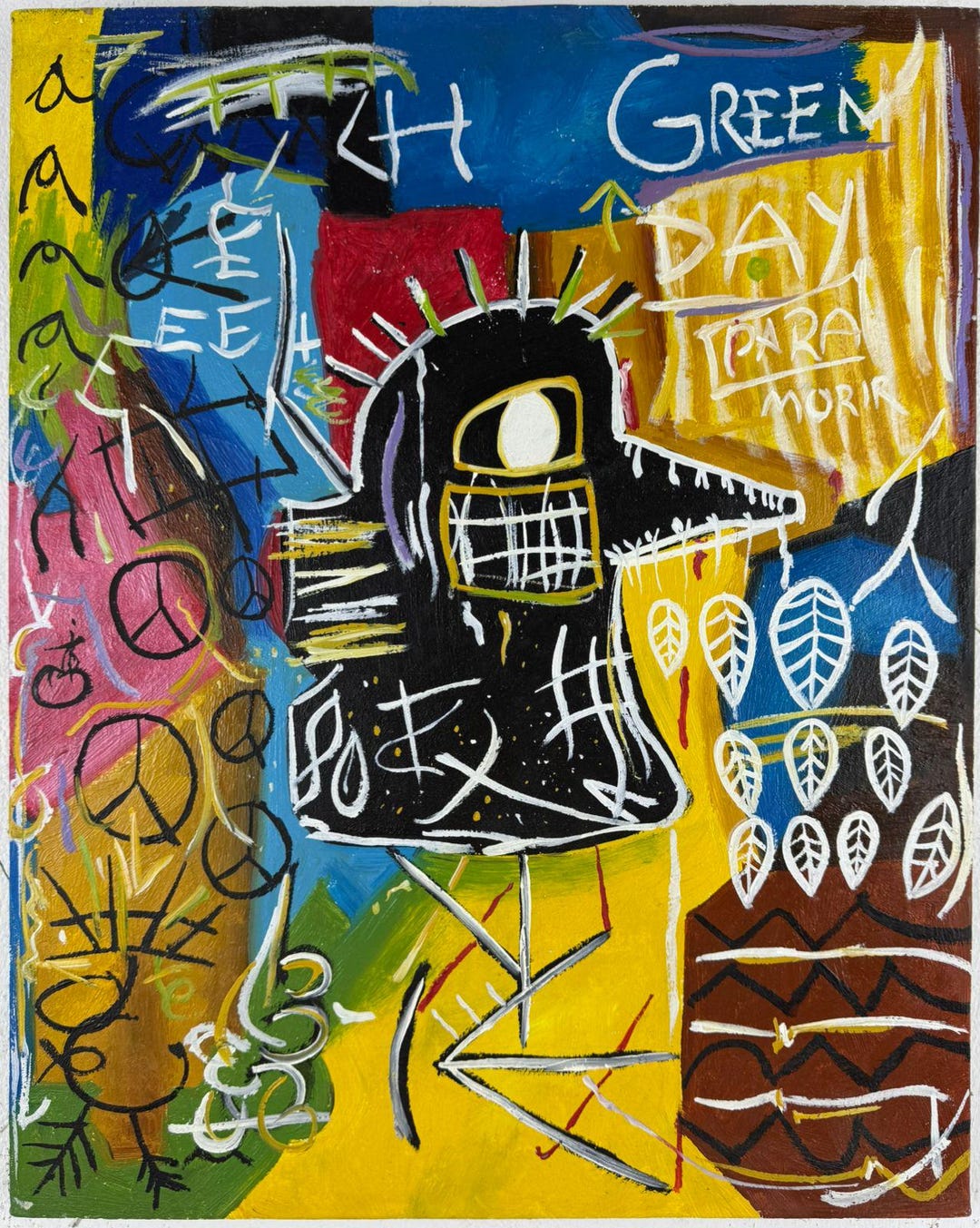 Jean-michel Basquiat (oil on Canvas Painting) Style Of - Etsy