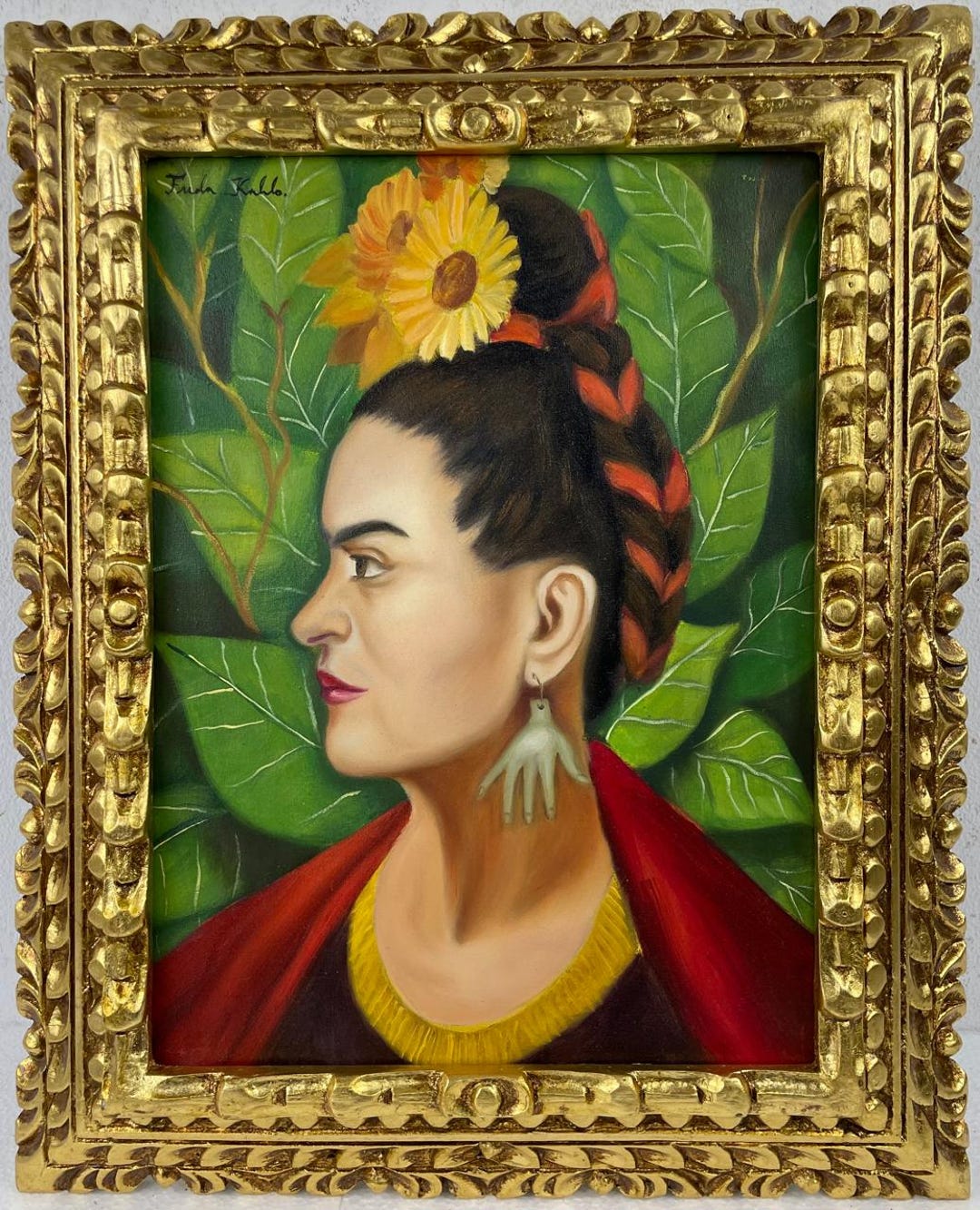 Excelent Painting Frida Kahlo (oil on Canvas Technique) Framed - Etsy