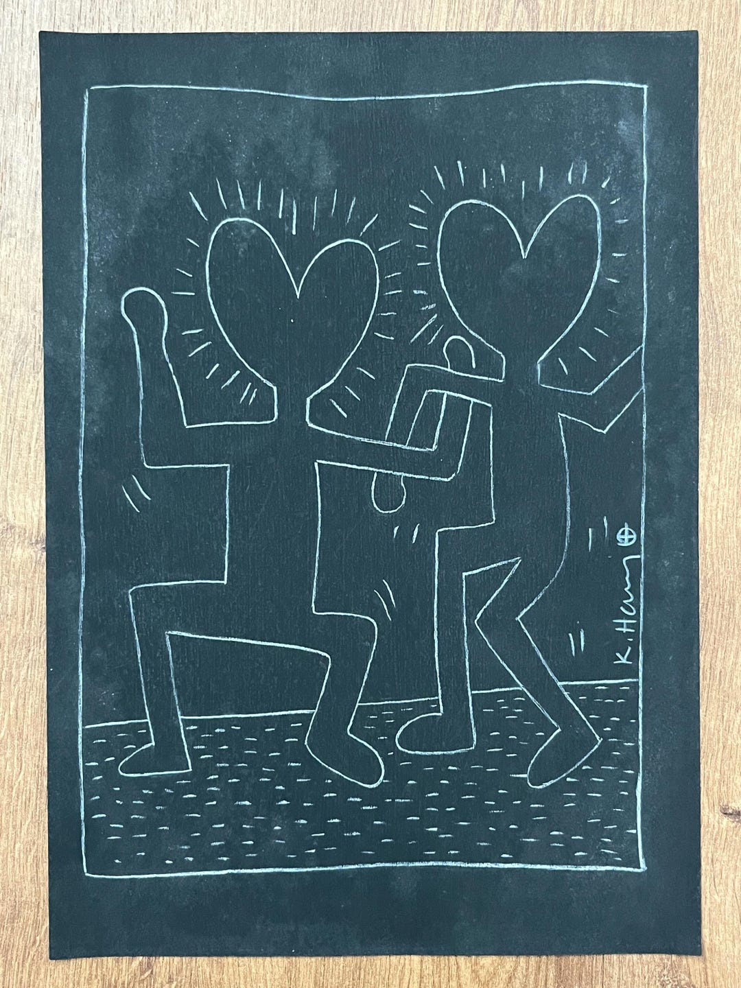 Keith Haring Mixed Media Drawing on Paper Signed and Stamped - Etsy