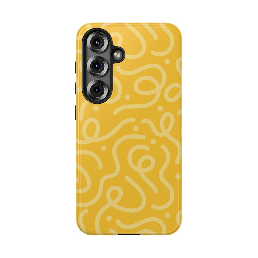 YELLOW SQUIGGLY DOODLE Phone Case | for Galaxy S25 Ultra, S25 Plus, S25 ...