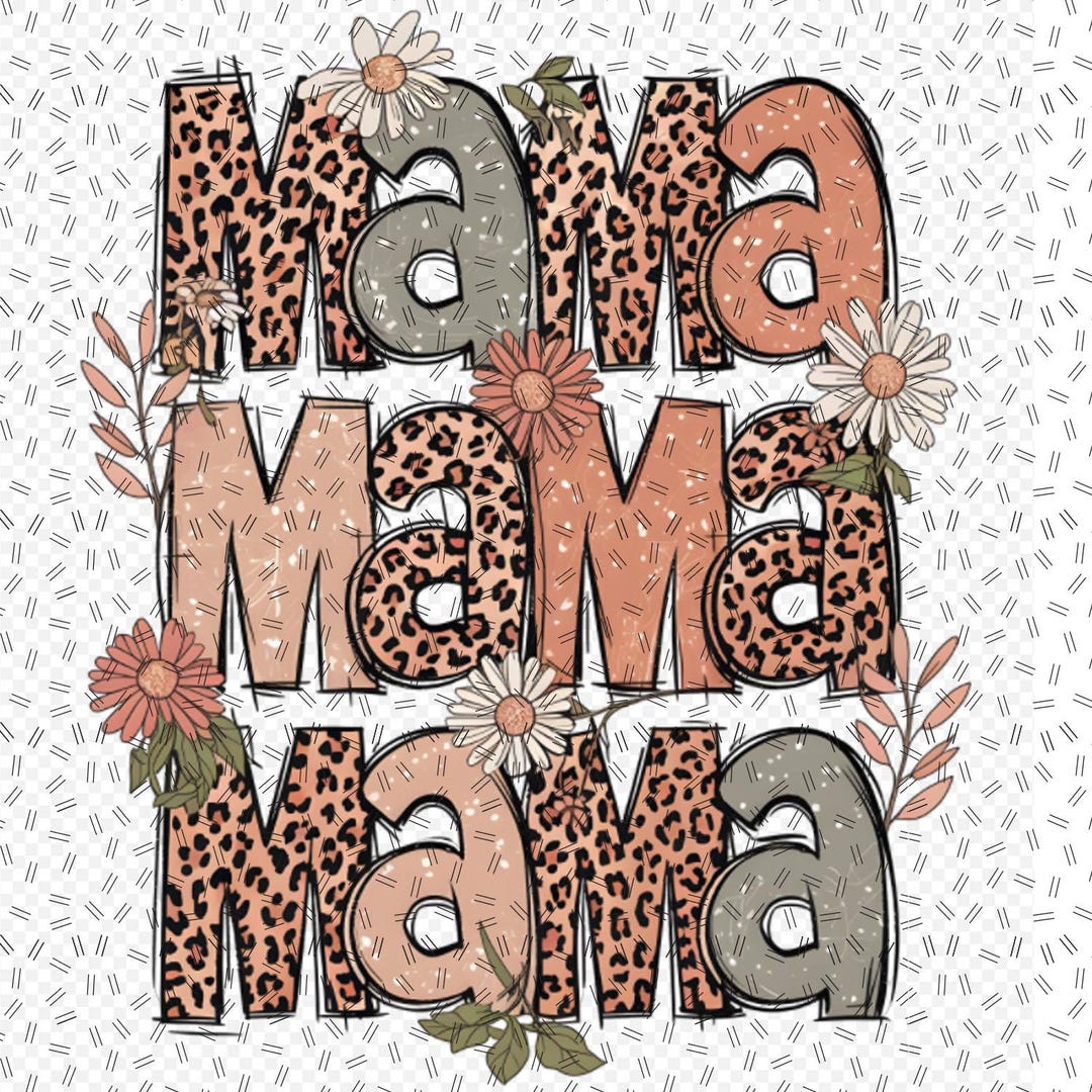 Leopard Mama Flower PNG, Retro Mama Png, Mama Png, Groovy Boho ...