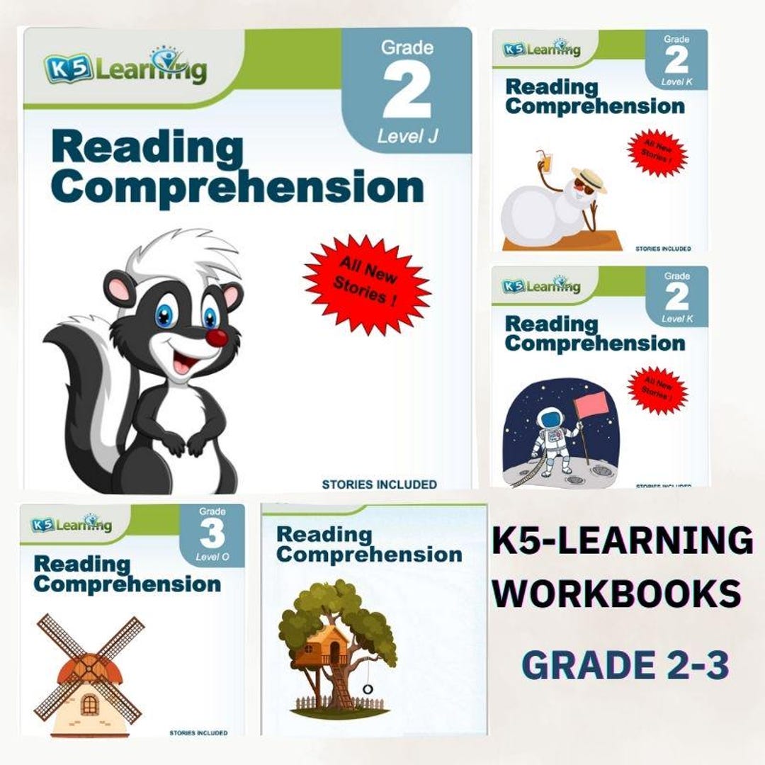K5 Learning Grade 2-3 Reading Comprehension Workbook Bundle – Digital ...