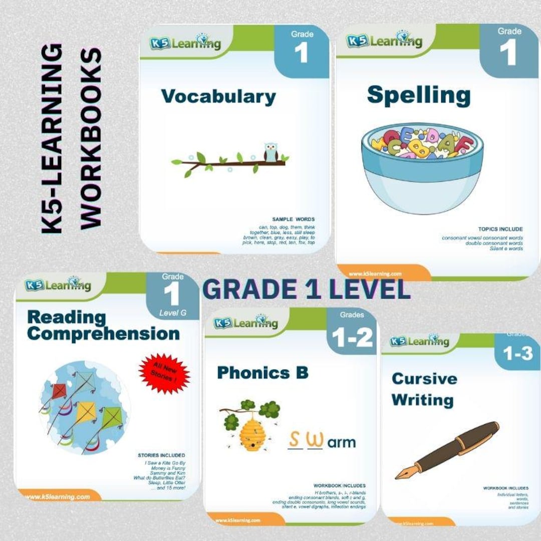 Grade 1 Printable Workbook Bundle - Phonics, Vocabulary, Reading ...