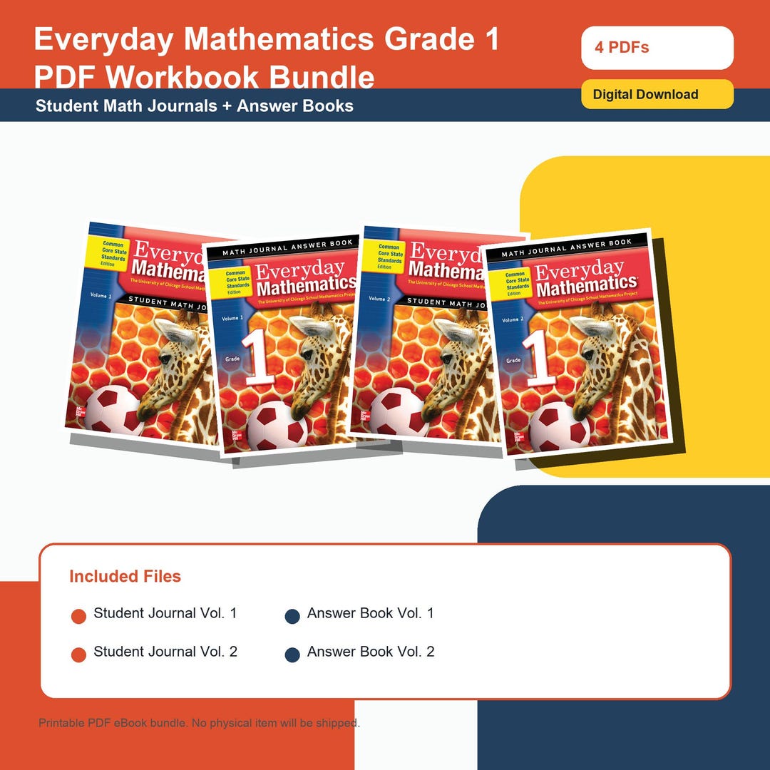 Everyday Mathematics Grade 1 PDF Bundle | Math Workbook With Answer ...