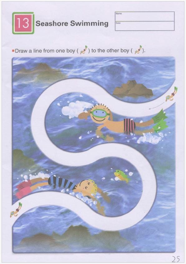 KUMON Preschool Workbook Bundle - Coloring, Tracing, Cutting, Pasting ...