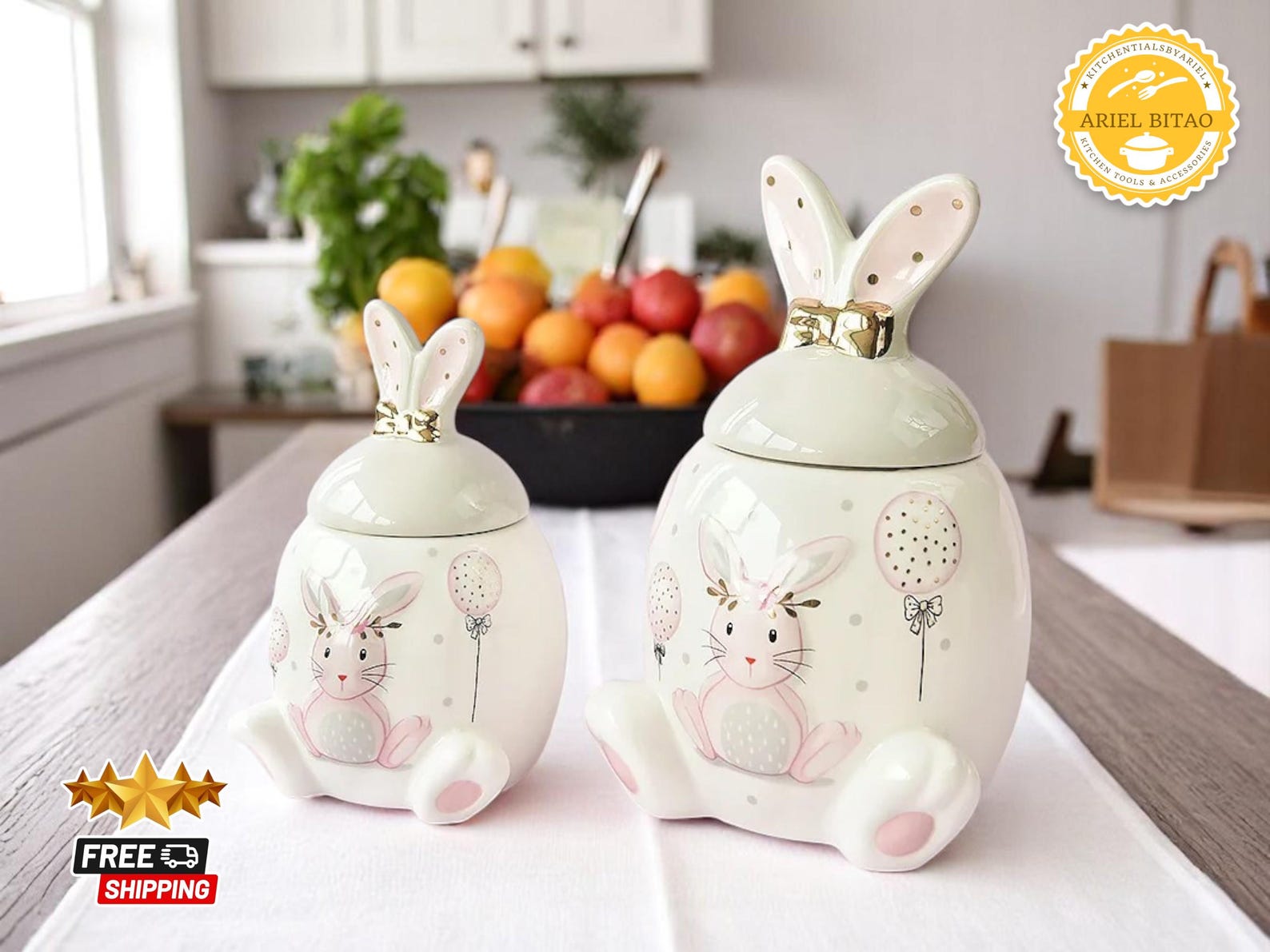 Rabbit Ceramic Storage Jar | High Capacity Kitchen Organizer ...
