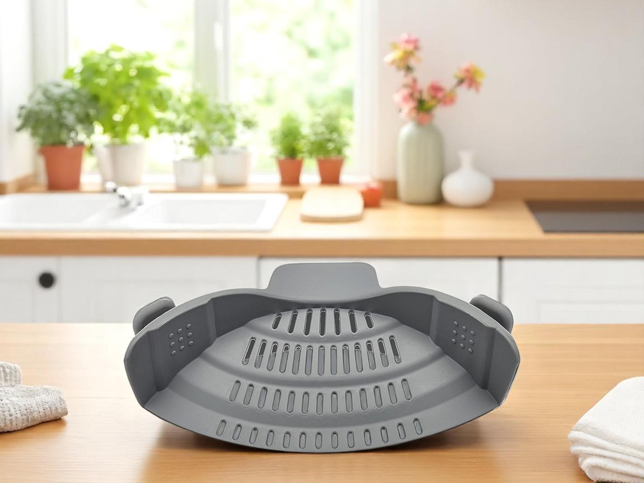 Clip on Pasta Strainer | Snap Fit Food Colander | Easy Drain Kitchen ...