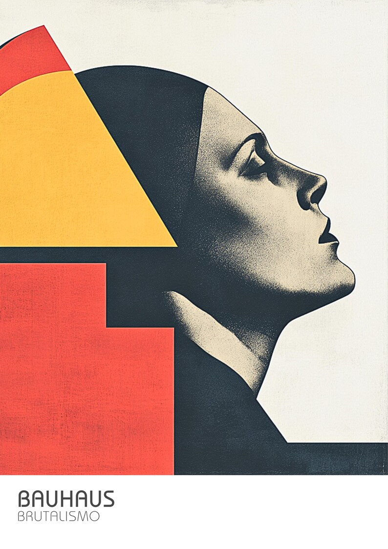 Bauhaus Brutalist Woman Portrait: Modern Art Print (digital Download ...