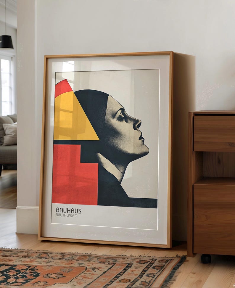 Bauhaus Brutalist Woman Portrait: Modern Art Print (digital Download) - Etsy