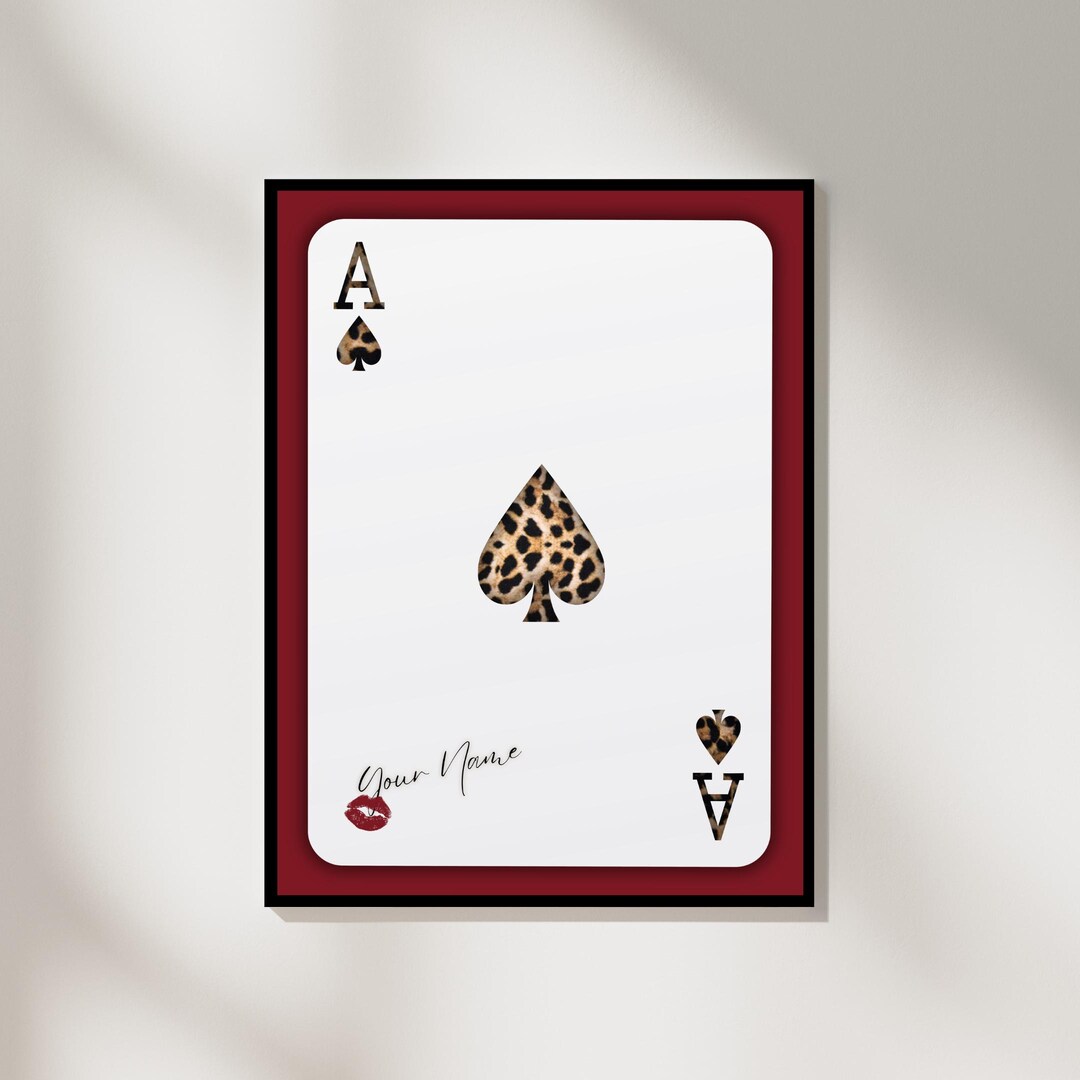 CUSTOMIZABLE Ace of Spades Trendy Leopard Print Wall Decor - Etsy