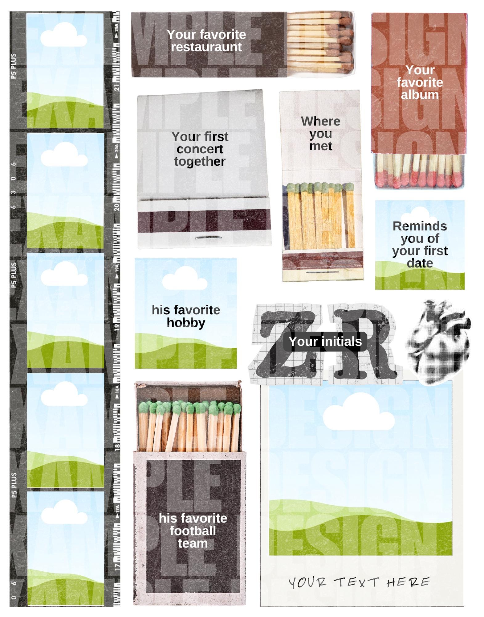 Matchbook Art Template I Custom Gift I Matchbox Digital Print I Mother ...