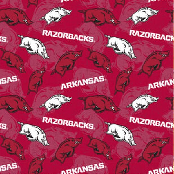 Arkansas Razorback Fabric - Etsy