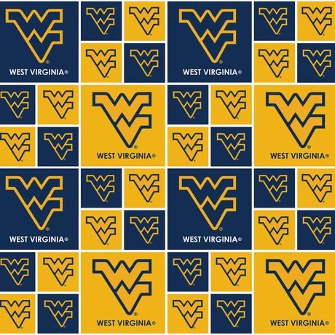 West Virginia Mountaineers (block) Fabric by the Half Yard - Etsy