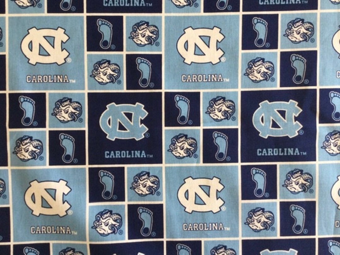 North Carolina Tar Heels (block) Fabric by the Half Yard - Etsy