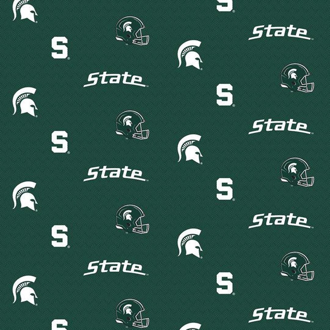 Michigan State (herringbone) Fabric by the Half Yard - Etsy