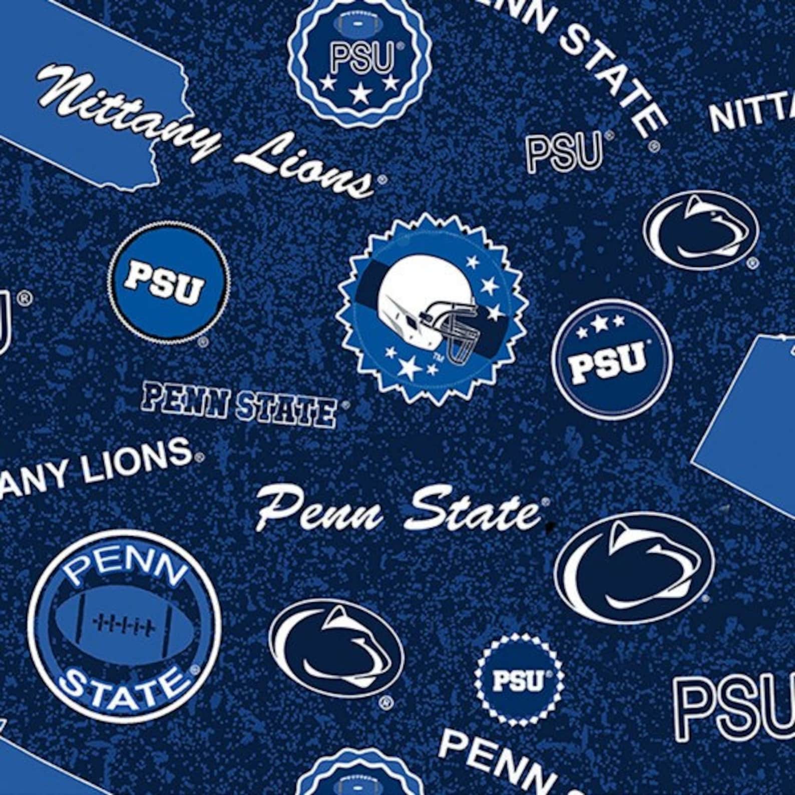 Penn State University Nittany Lions (state Map) Fabric by the Half Yard ...