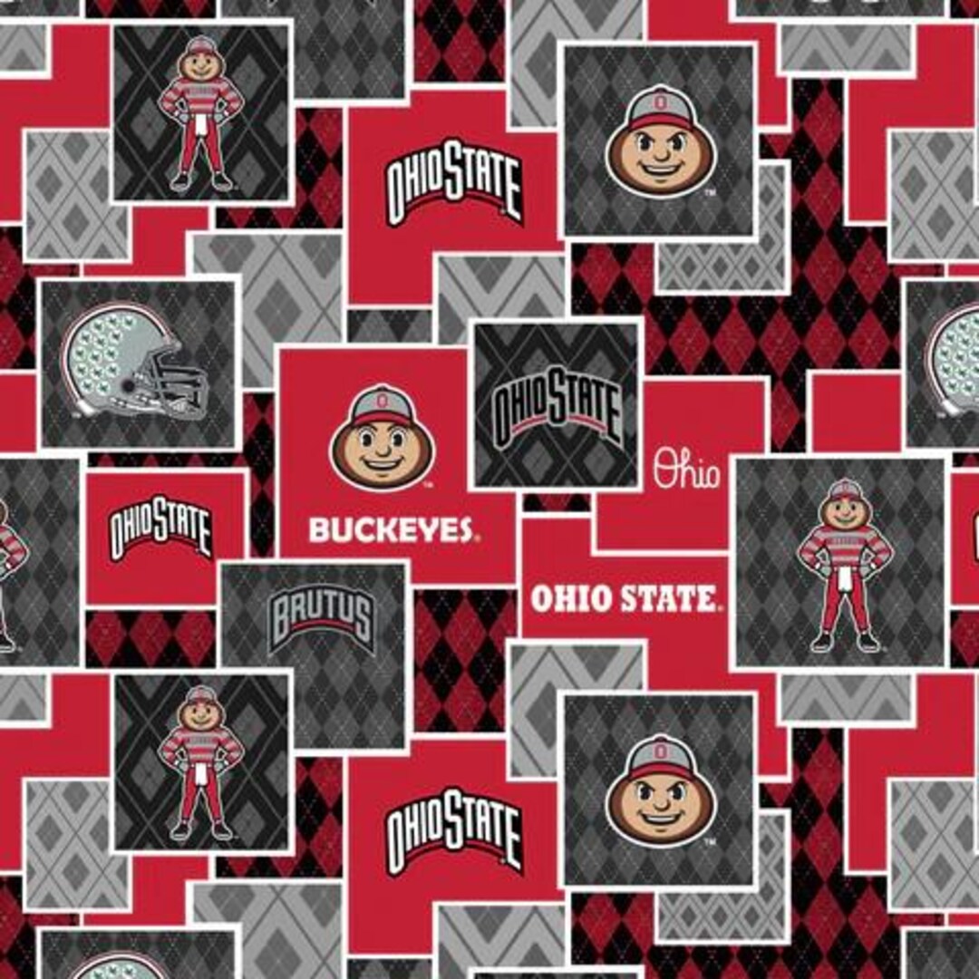 Ohio State University (argyle Block) Fabric by the Half Yard - Etsy