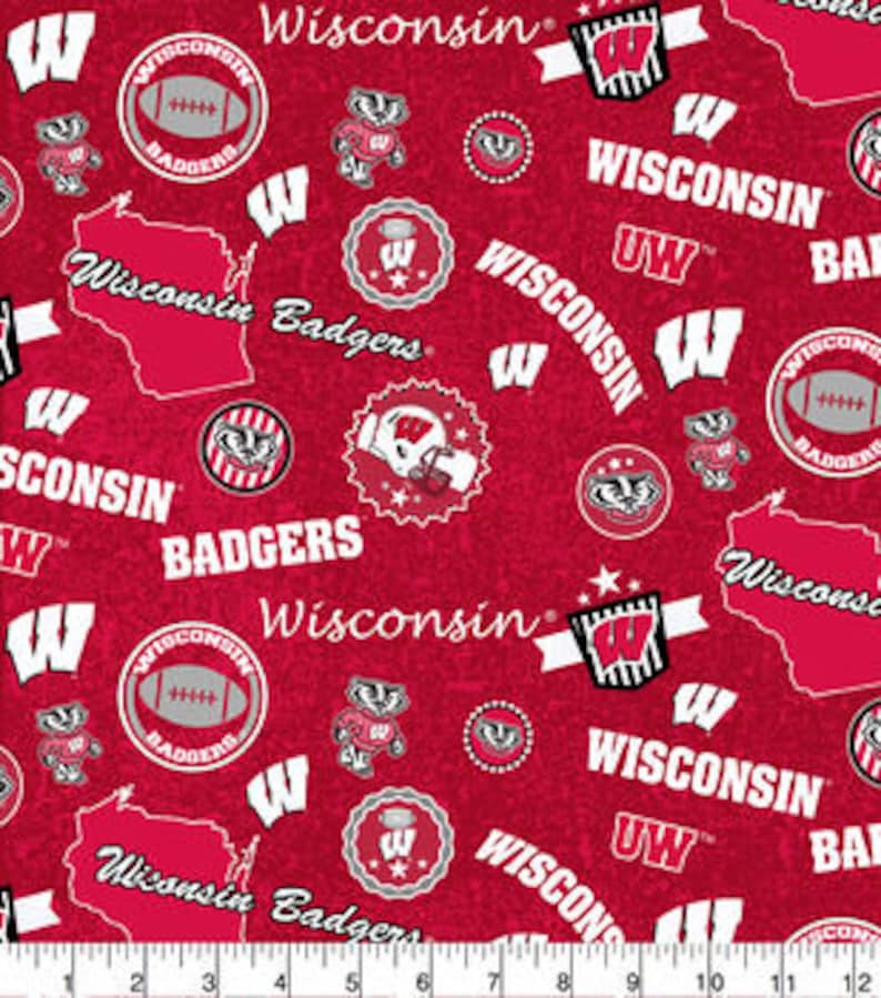 Wisconsin Badgers (state Map) Fabric - Etsy