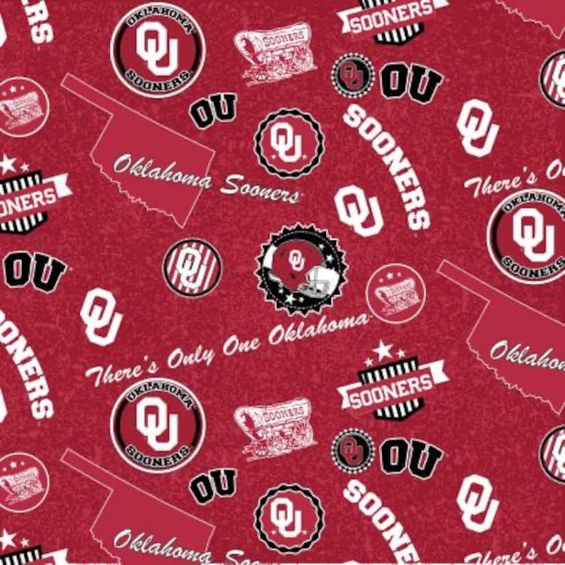 Oklahoma Sooners (state Map) Fabric by the Half Yard - Etsy