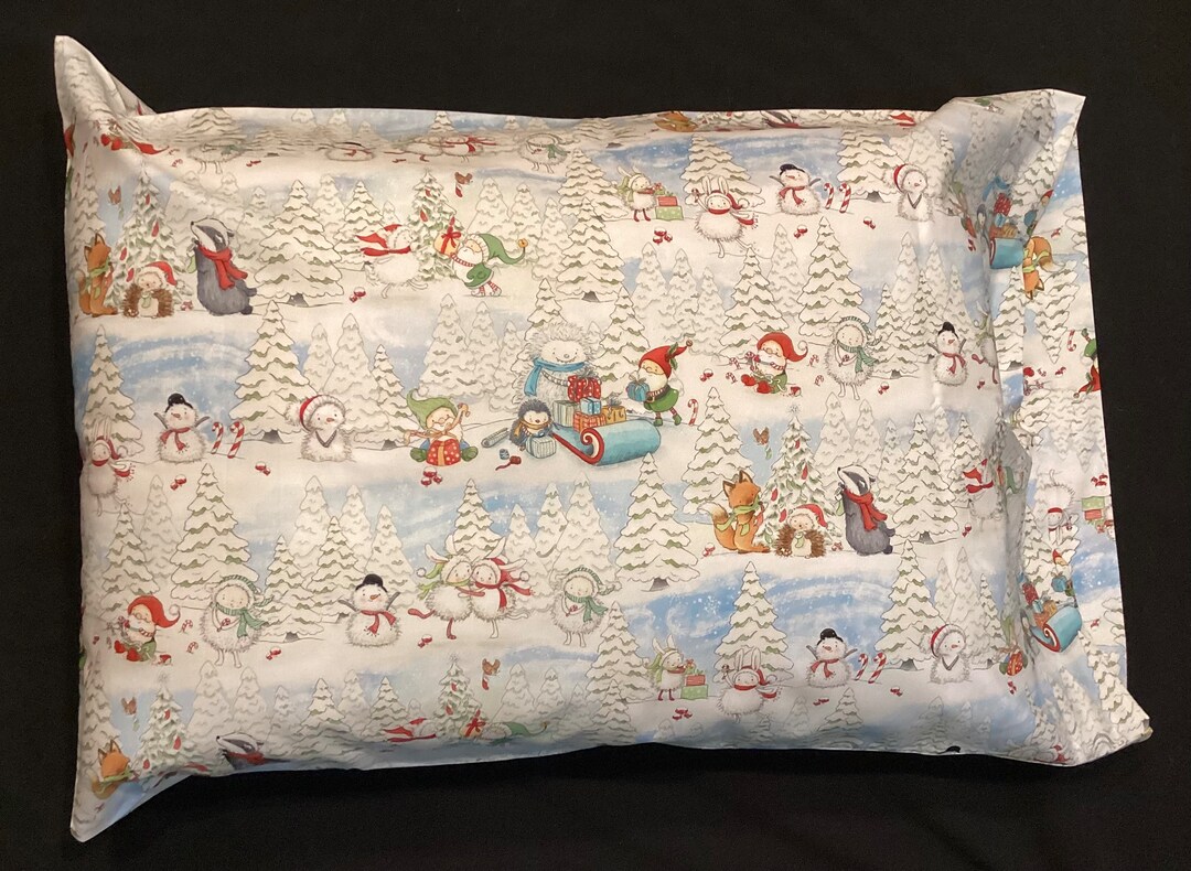 A-holiday Elves & Animals in Winter Christmas Pillowcase Queen - Etsy