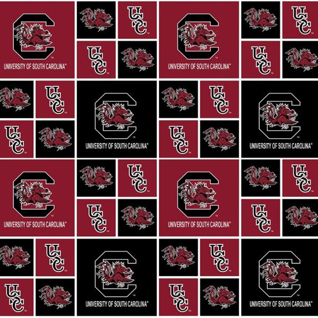 South Carolina Gamecocks (block) Fabric by the Half Yard - Etsy