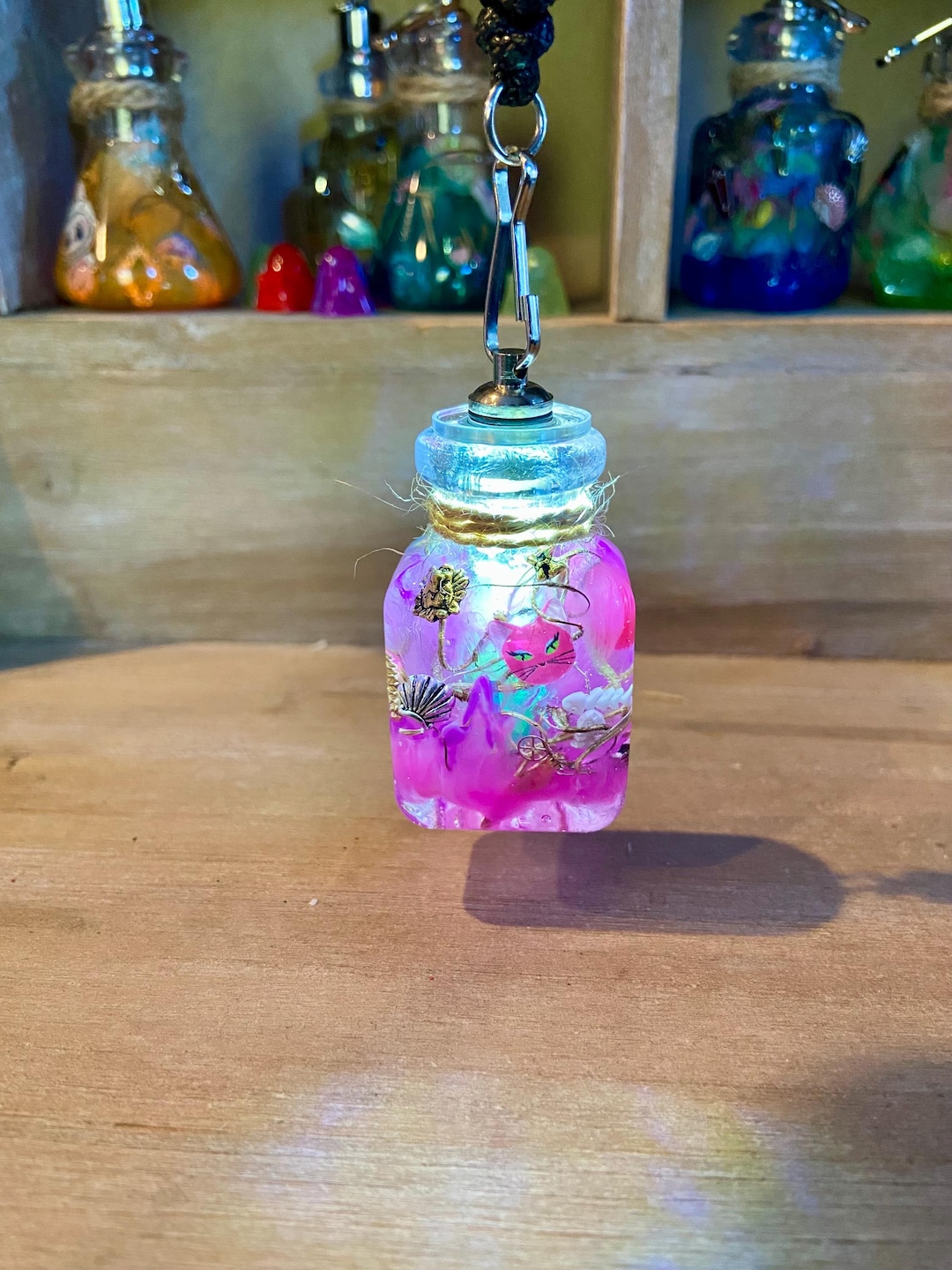 Curiosity Jar – Glow Potion Bottle, Handmade Resin Oddity, Trinket ...