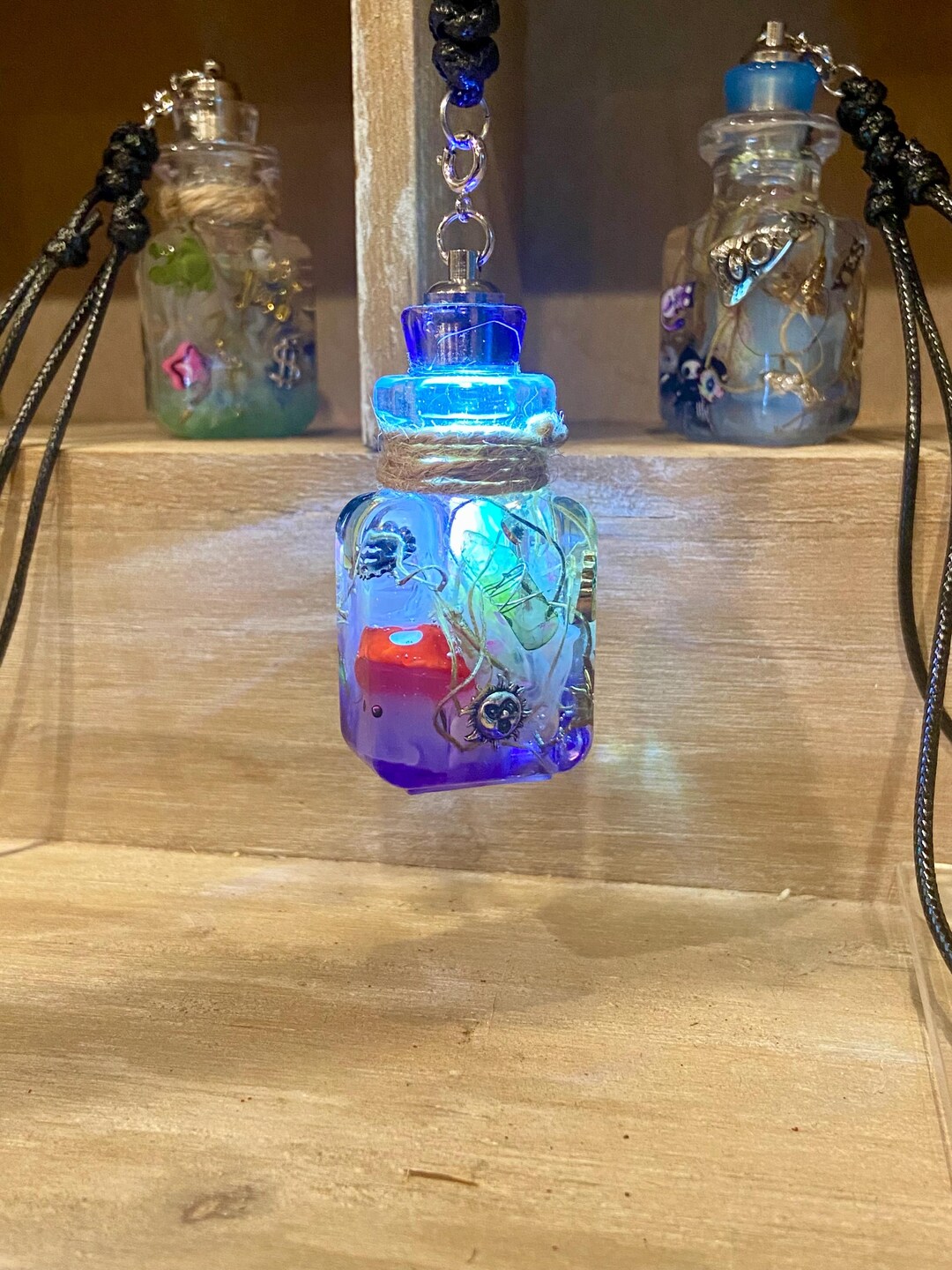 Curiosity Jar – Glow Potion Bottle, Handmade Resin Oddity, Trinket ...