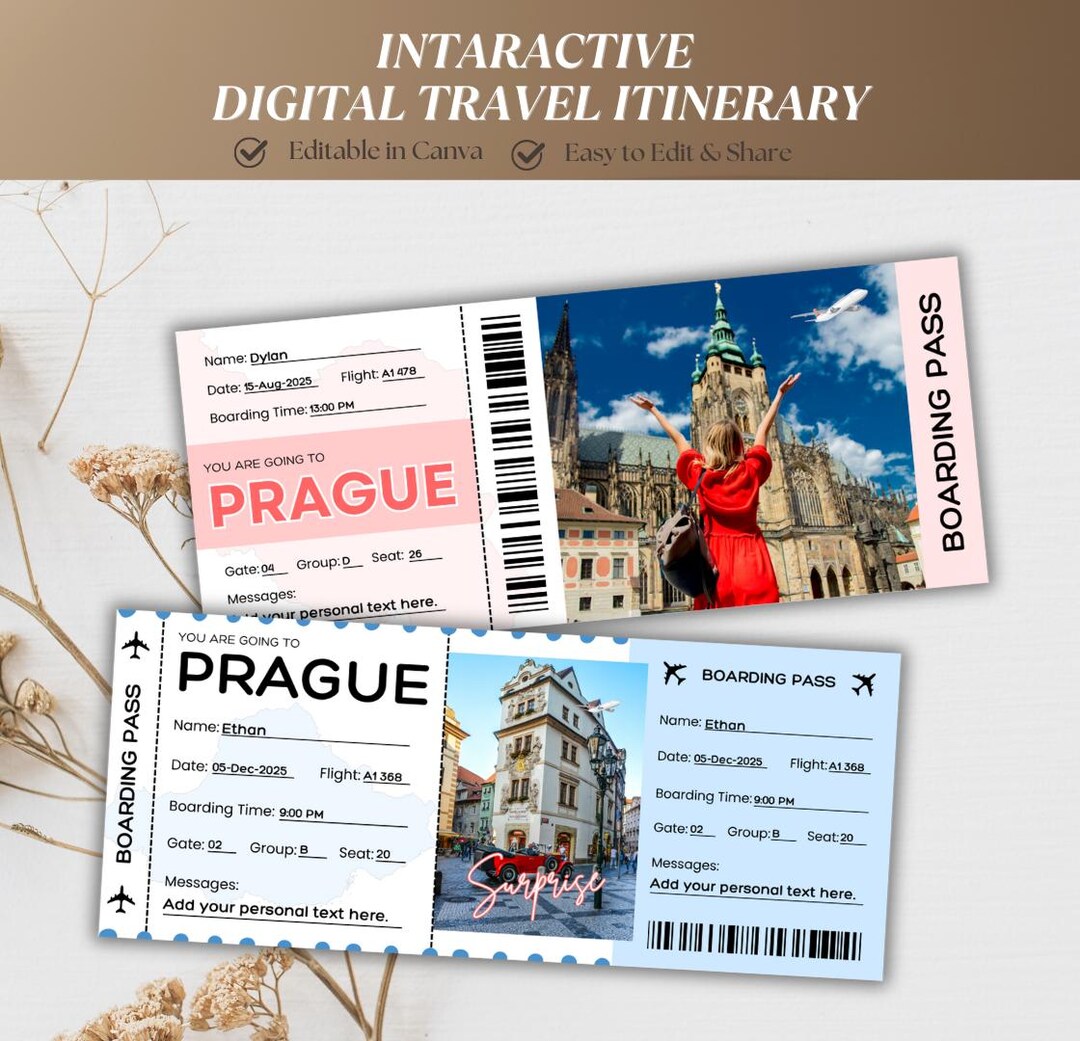 Boarding Pass Template | Editable Travel Ticket for Events & Trips ...