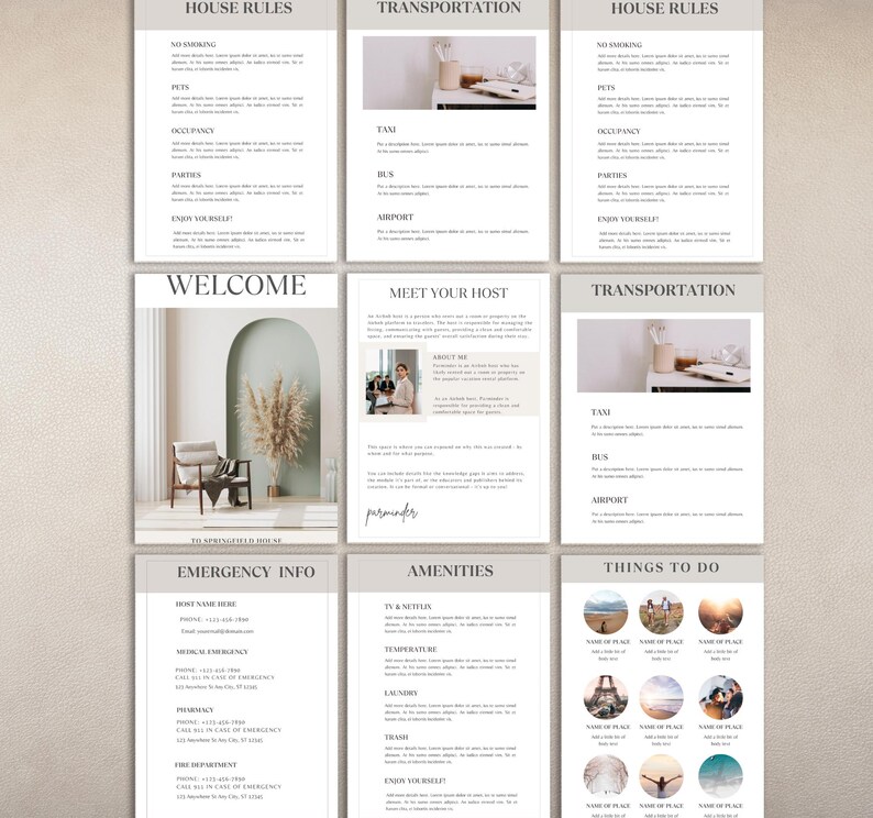 Airbnb Host Welcome Guide | Editable Guest Information Book | House ...