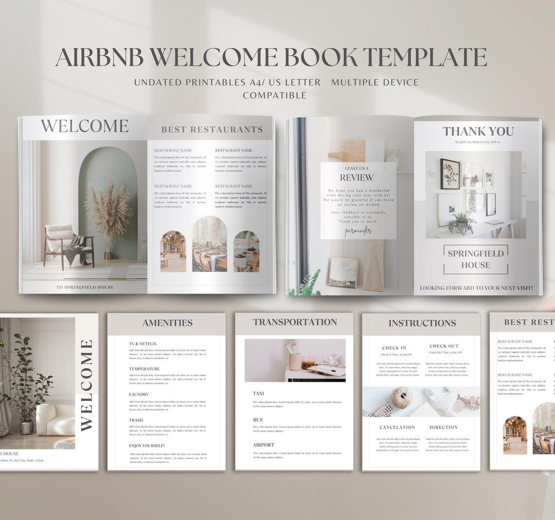 Airbnb Host Welcome Guide | Editable Guest Information Book | House ...
