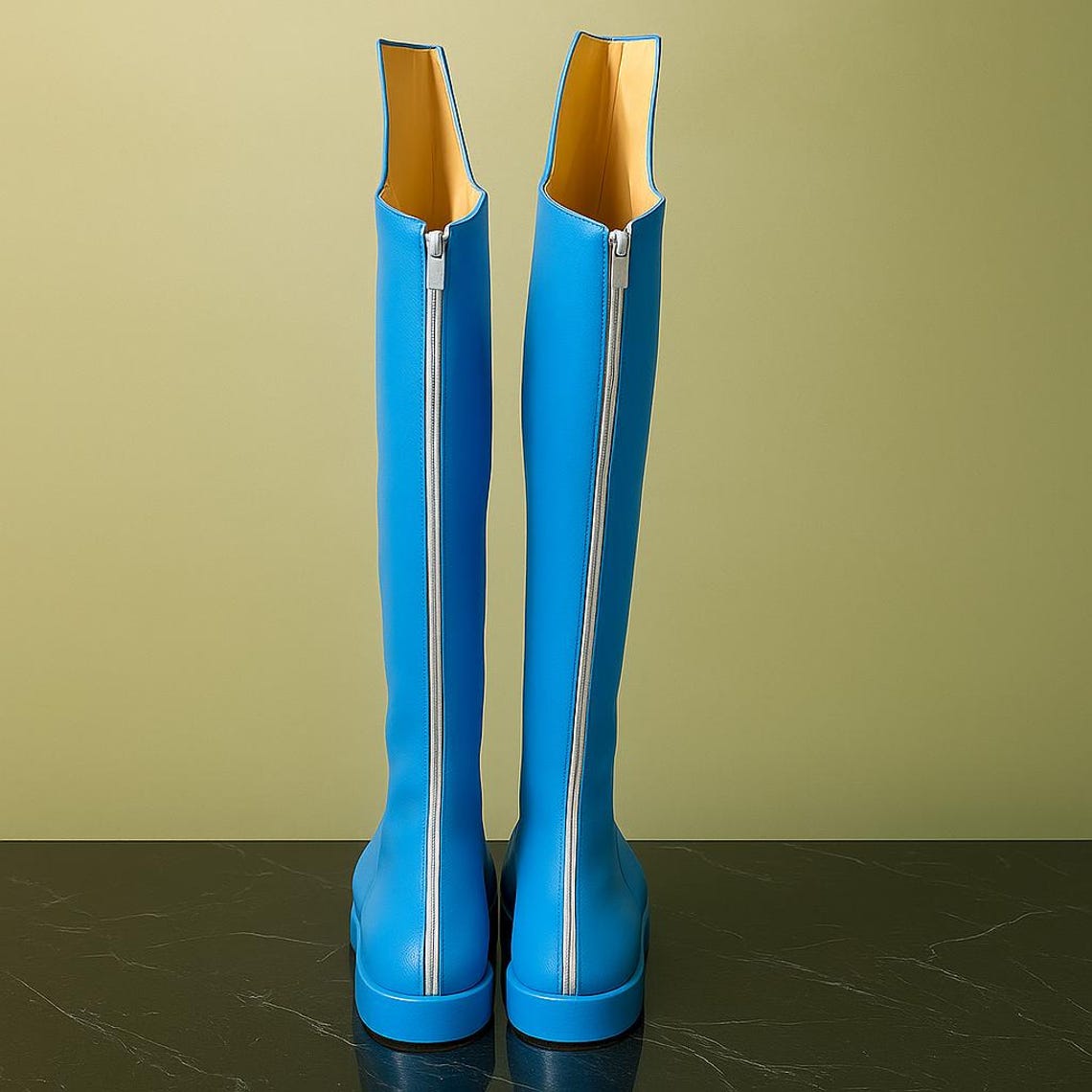 Invincible Cosplay Boots | Mark Grayson Inspired Blue Leather Superhero ...