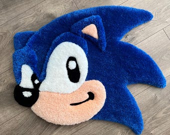 MAKE TO ORDER Unique Sonic the Hedgehog Tufted Handmade Rug; Gift for ...